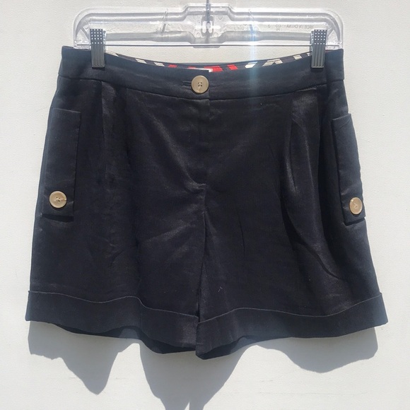 Milly | Shorts | Milly Blue Linen Cuffed Dress Shorts 2 Usa Made | Poshmark